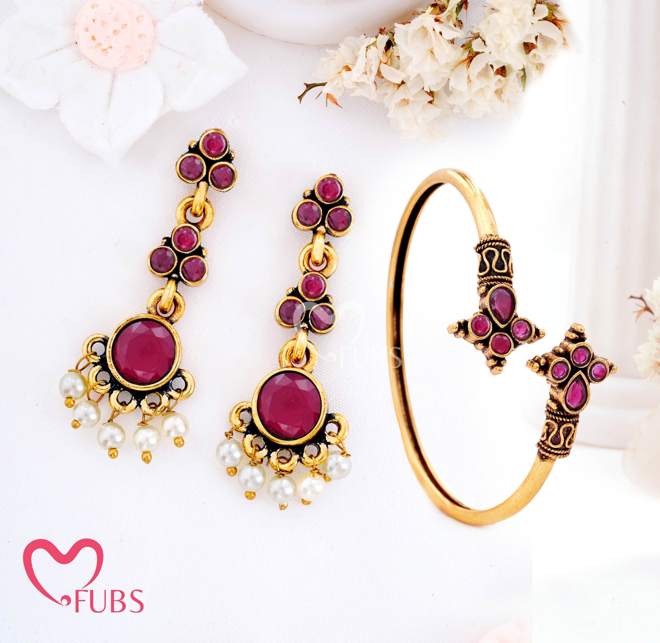 Golden Aura Combo Set - Earring & Bracelet – FUBS