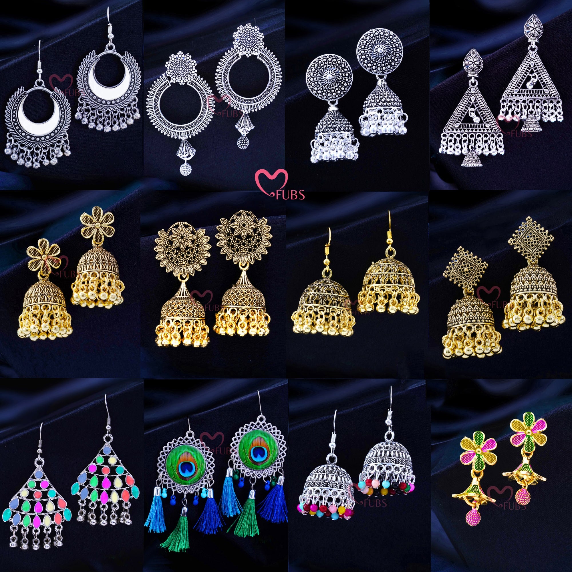 Shahi Combo of 12 Designer Jhumkas with Sandesh Patra(Scroller) and 2 ...